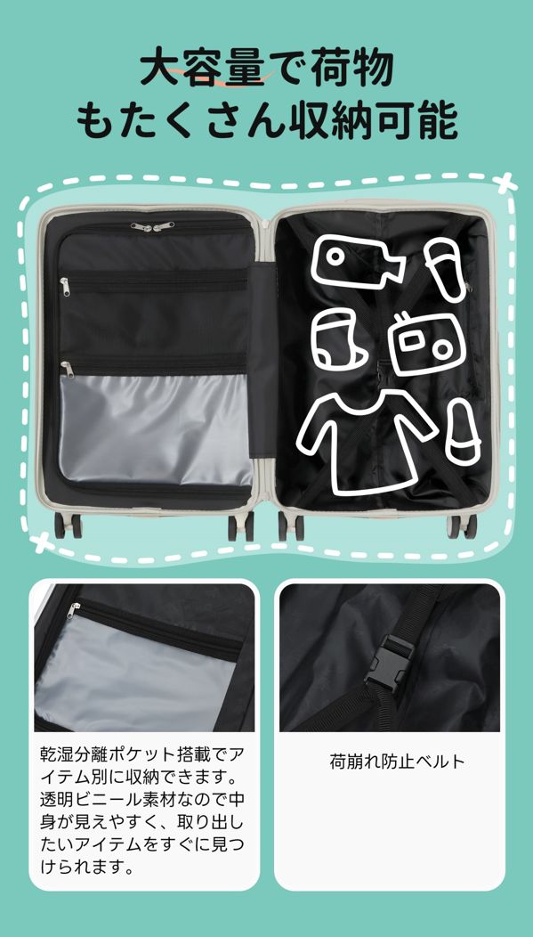 早い者勝ち🌟【最低価格】多機能スーツケース キャリーケース 【RO723、Mサイズ、ブルー】通常価格9,880円 新品 - メルカリ