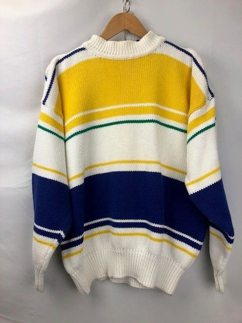 OLD GAP 80後期-90年 紺タグ ボーダー コットンセーター サイズL 051111802 851 - メルカリ