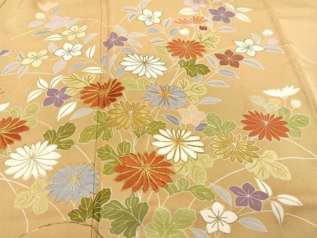 平和屋着物○創業460年・千總 訪問着 駒刺繍 草花文 金彩 高島屋扱い