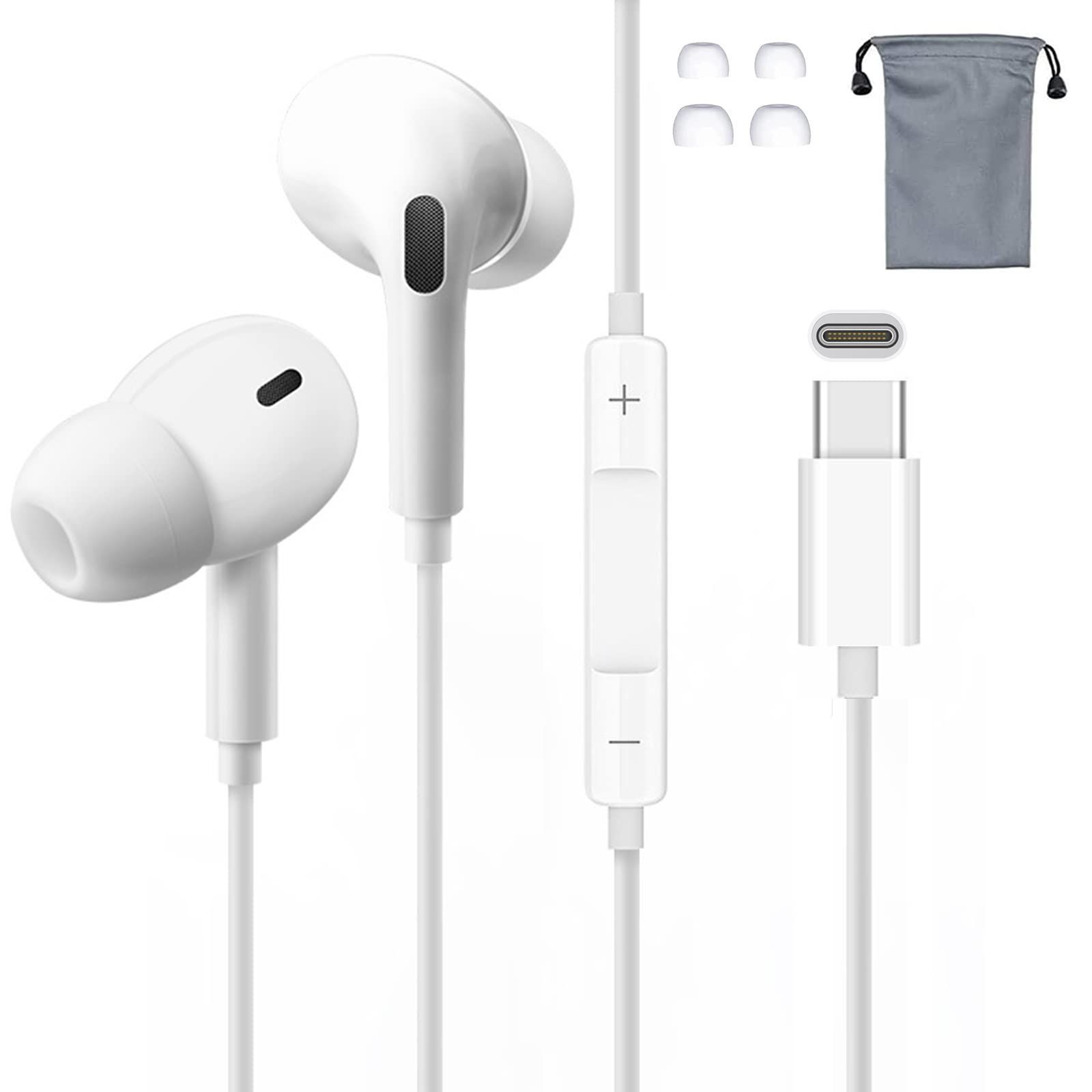 【ラスト1点】有線 マイク付き イヤホンマイク イヤホン カナル型 ノイズキャンセリング Type-C タイプc イヤフォン 通話可能 音量 ...