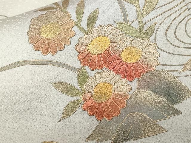平和屋着物□訪問着 流水枝花文 暈し染め 金銀彩 正絹
