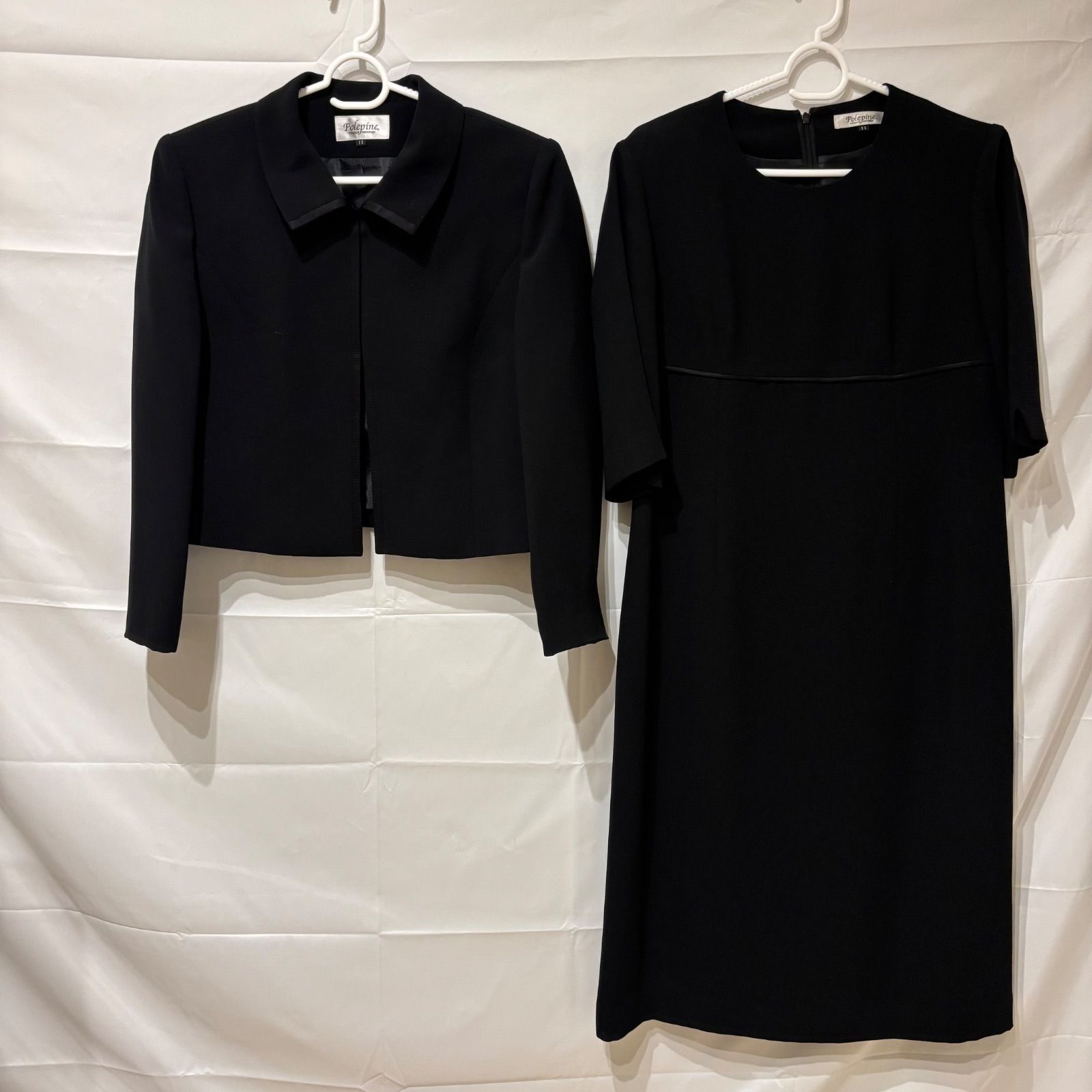 Z1057 Polepine ポールパイン ブラックフォーマル ワンピース ジャケット 黒 レディース 11ARサイズ - メルカリ