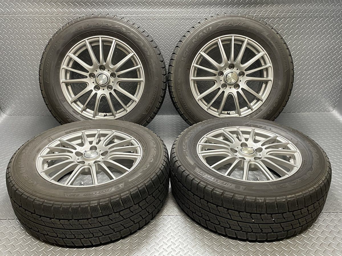 送料無料【中古】ウェッズ ラブリオン 16x6.5J+38 5穴114.3 グッドイヤー アイスナビZEAII 215/65R16 GOODYEAR ICE NAVI weds ...