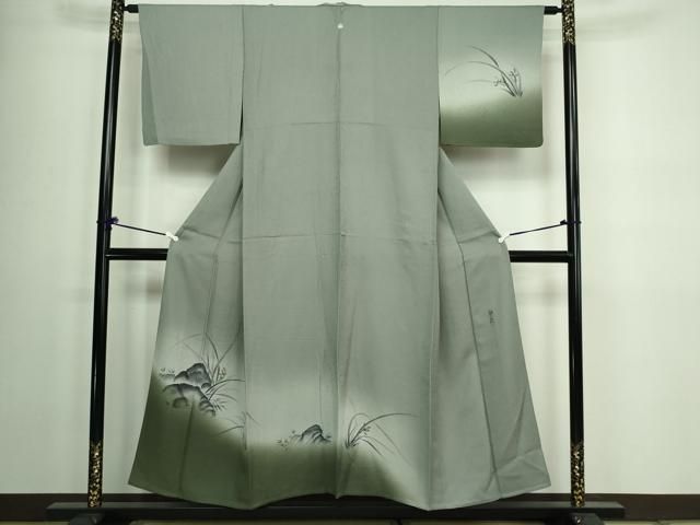 平和屋着物▽訪問着 単衣 作家物 草花文 正絹 逸品 未使用