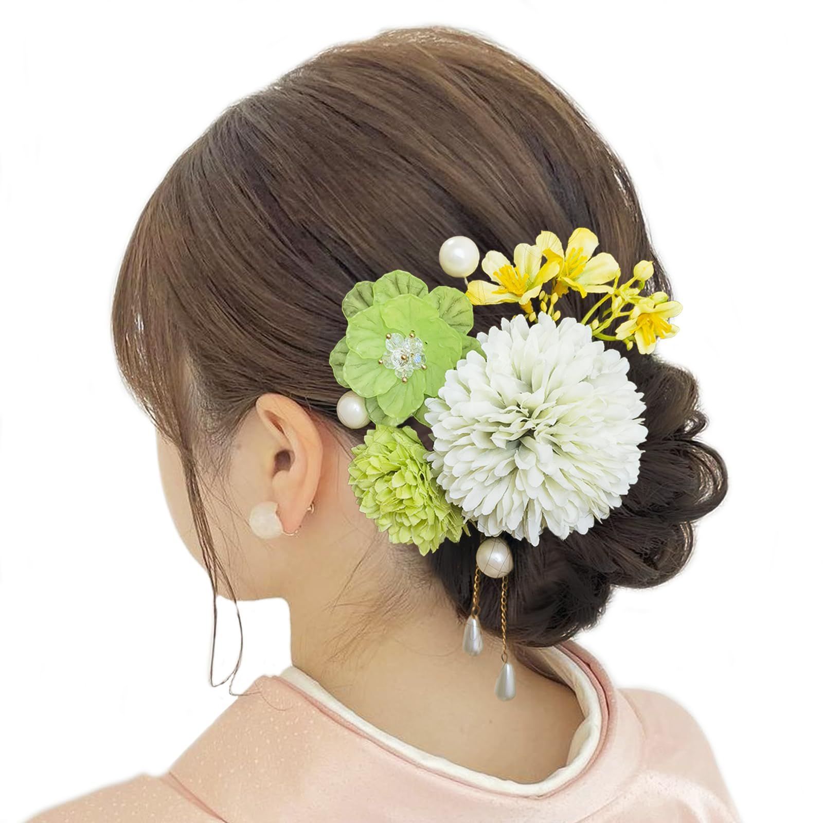 『在庫処分』和装 浴衣 着物 デイジー プリザーブドフラワー 造花 花飾り 髪飾り 祭り 花火大会 成人式 結婚式 卒業式 【Baramoly】 七五三 ウエディング 謝恩会 かわいい 髪留め ...