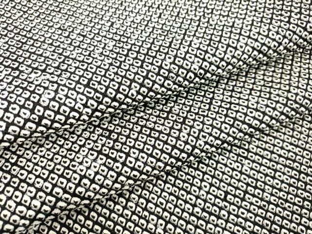 平和屋着物●大変加工の良い総絞り小紋　黒地　正絹　逸品　AAAV7543zg 平和屋着物○大変加工の良い総絞り小紋 黒地 ますいわ屋扱い