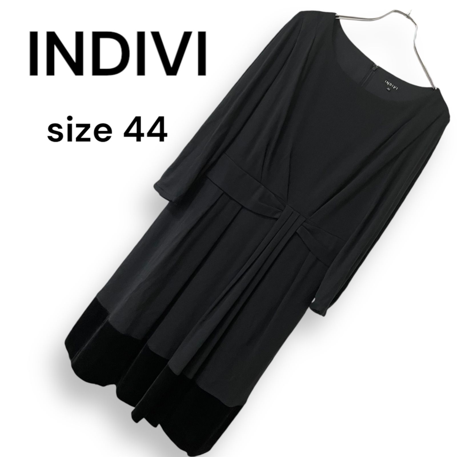 INDIVI(インディヴィ)レディース フォーマルワンピース 冠婚葬祭 入学式 卒業式 ドレス サイズ44 黒 ブラック0127OC - メルカリ