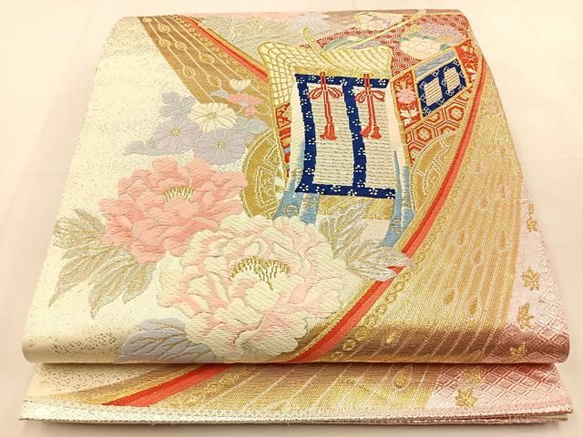 平和屋着物○訪問着 型染め 龍 人物立波吉祥文 正絹 逸品 CAAW7429yc