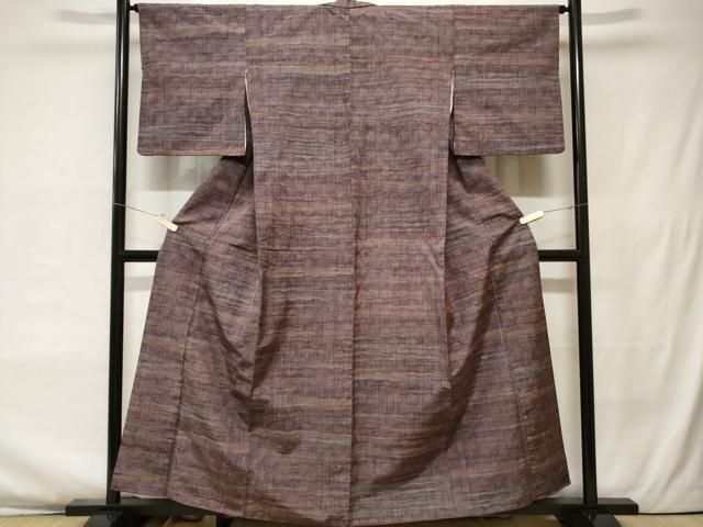 平和屋着物 上質な紬 単衣 樹林文 正絹 逸品 AAAZ9650fy