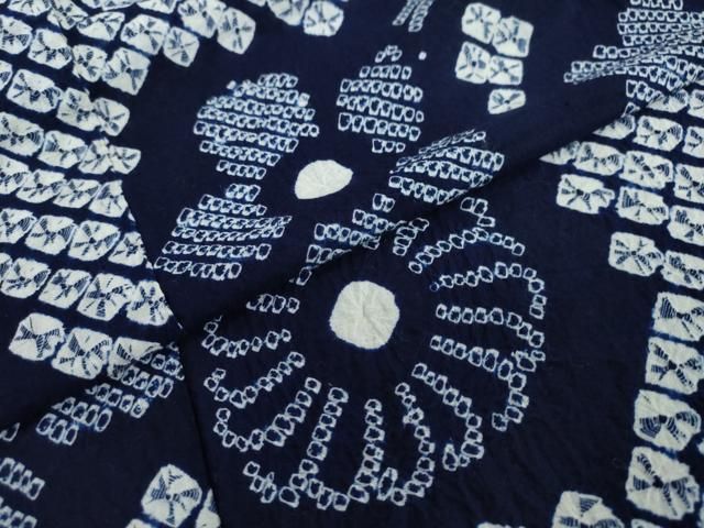 平和屋着物∴夏物 浴衣 有松鳴海絞り 舞花文 綿 逸品 DAAV7265cd