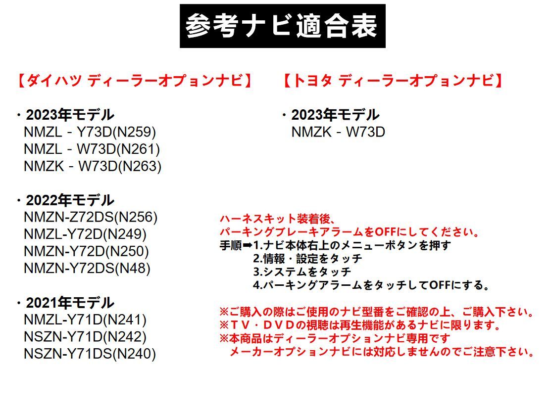 ダイハツ NMZL－Y73D NMZL－W73D NMZK－W73D NMZN-Z72DS NMZL-Y72D NMZN-Y72D NMZN-Y72DS ディスプレーオーディオ オプションナビ ...