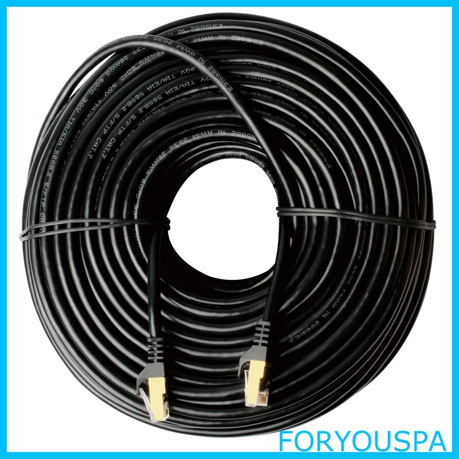 【新着商品】Postta LANケーブル 50M CAT7 ギガビット10Gbps 600MHz カテゴリー7 イーサネットケーブル 耐候性 屋外 ブラック - メルカリ