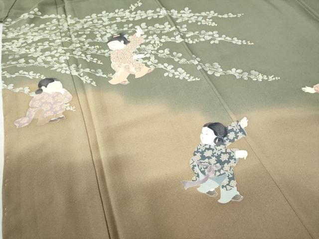 平和屋着物○十日町友禅作家 関口遼一 訪問着 童子遊び 暈し染め 正絹
