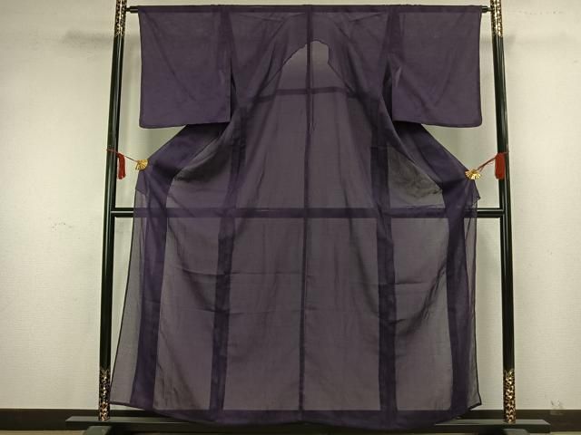 平和屋着物□上質な色無地 霞地紋 京紫色 正絹 逸品 CAAK5293ut