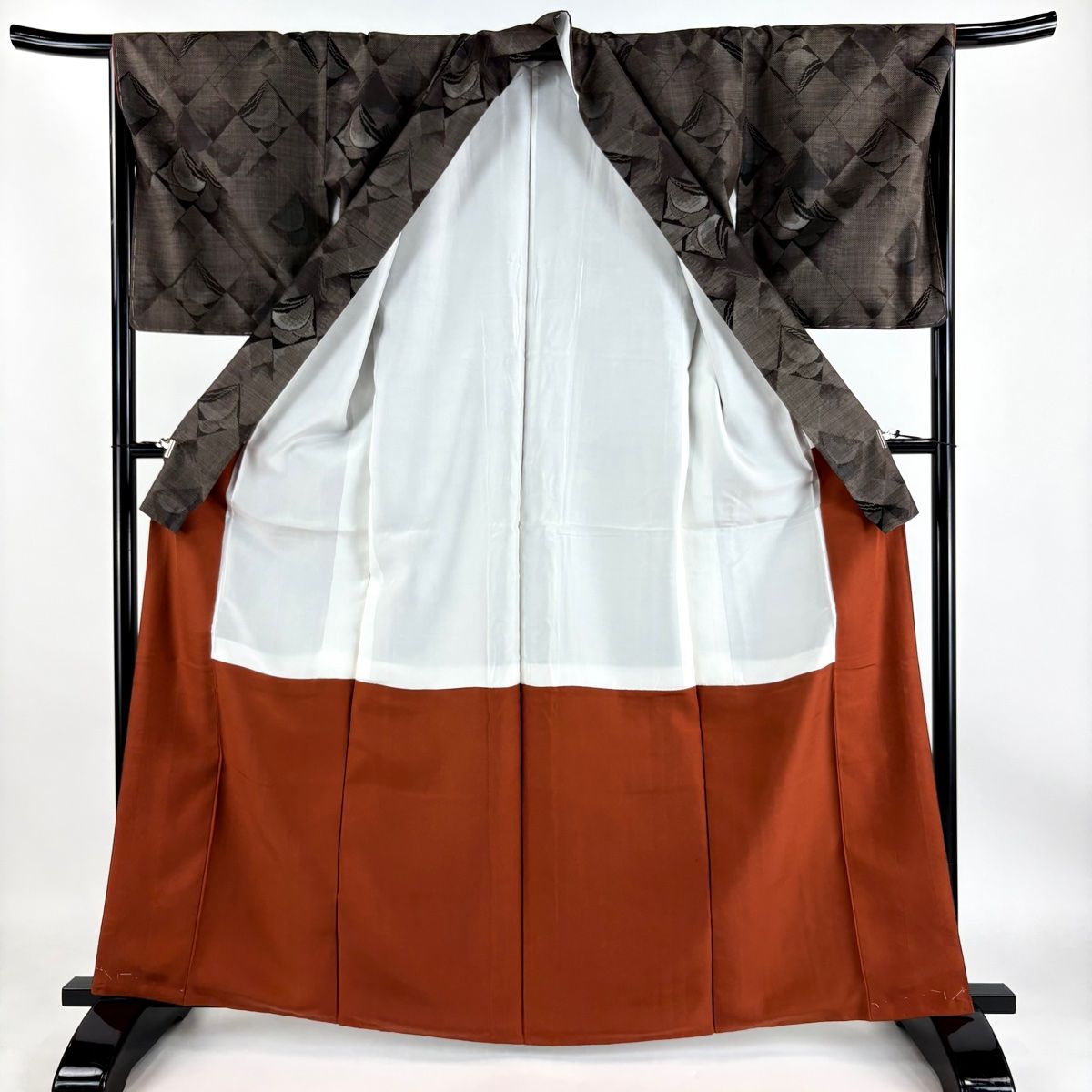 平和屋着物○上質な紬 色無地 浅蘇芳色 正絹 逸品 AAAZ5057ph