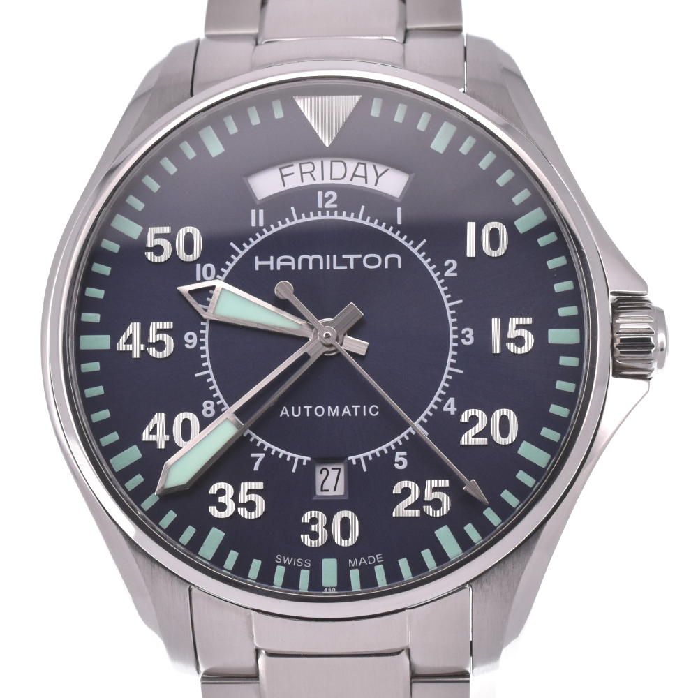 ハミルトン HAMILTON H64615145 カーキ アビエーション パイロット デイデイト 自動巻き メンズ美品保証書付き D# ...