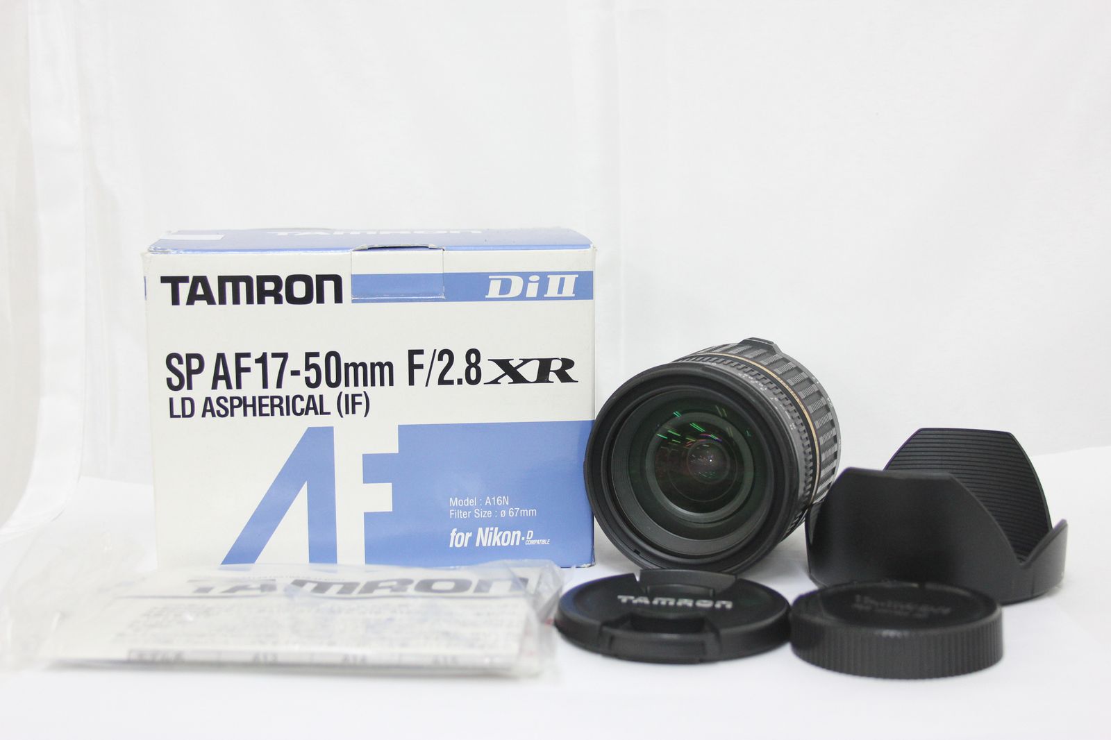 【返品保証】 【元箱付き】タムロン Tamron XR DiII SP AF 17-50mm F2.8 フード 前後キャップ付き ニコン ...