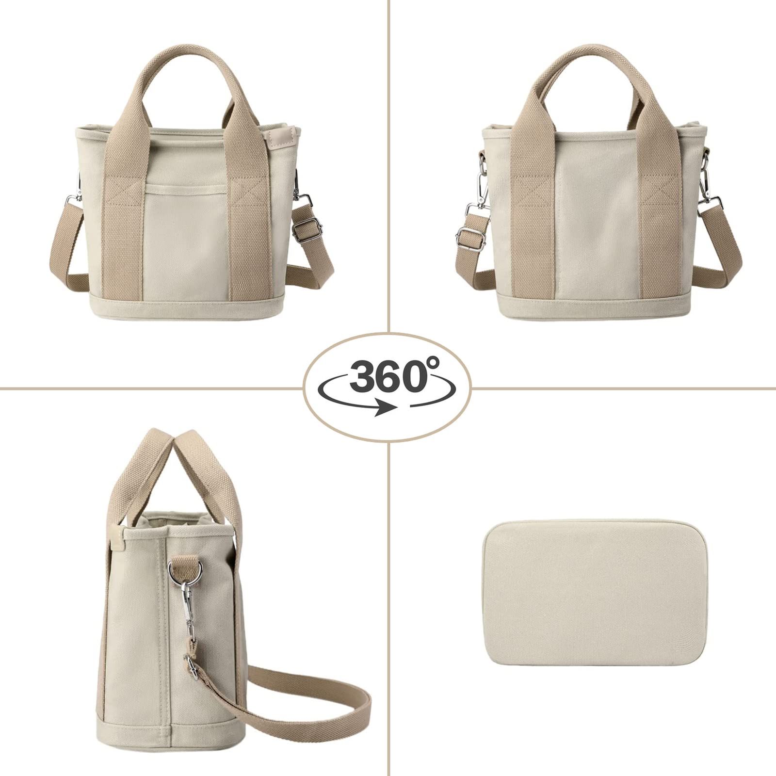 ハンドバッグシンプル無地軽量お散歩お買い物旅行通勤メンズレディース 小さめ ミニトート トートバッグレディースキャンバスショルダーバッグ斜めがけ2way仕切り [Sitengle] - メルカリ