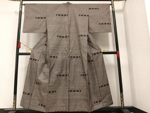 平和屋着物○本場大島紬 9マルキ 吉祥間道 正絹 逸品 CAAV4723vp