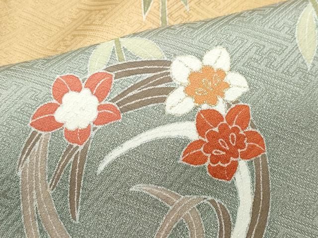 平和屋着物▽訪問着 単衣 御所車花文 暈し染め 金彩 正絹