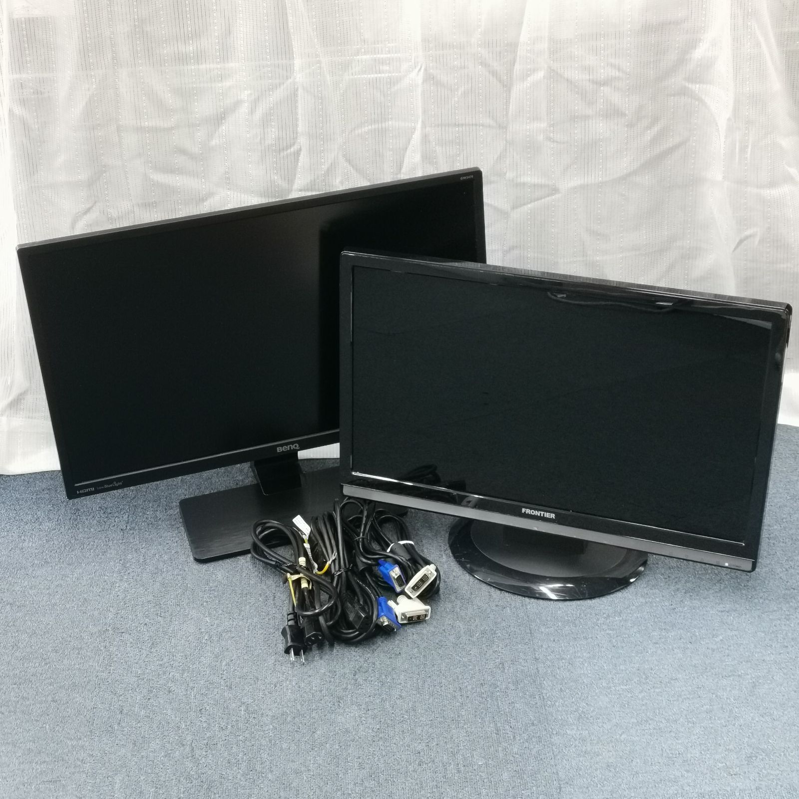 FRONTIER FR2101BKW 21.5インチ BenQ GW2470-B 23.8インチ デスクトップ ディスプレイ 2台セット ケーブル付き 動作確認済み#13554 - メルカリ