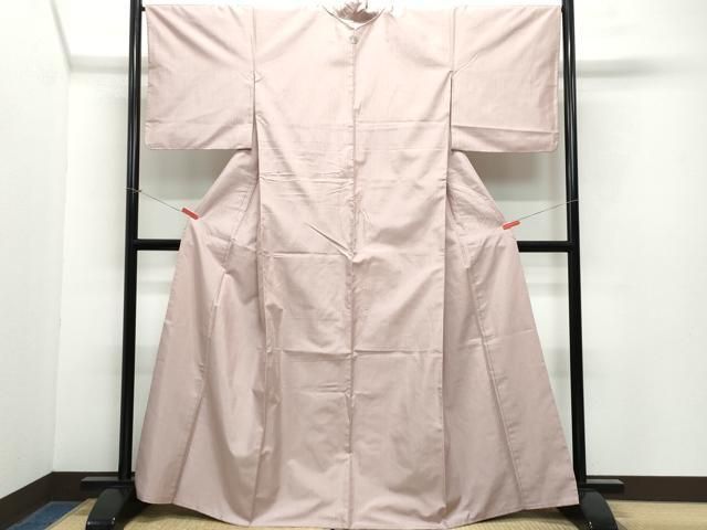 平和屋着物▽上質な色無地 単衣 片輪車笹地紋 洗