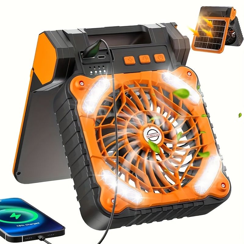 【新着商品】ソーラー電池で動くポータブルテーブルファン、LEDライト、USB充電、リチウム電池、屋内外での使用xTf - メルカリ