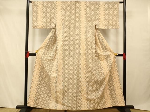 平和屋着物□上質な紬 菱繋ぎ 正絹 逸品 CAAT3351xe