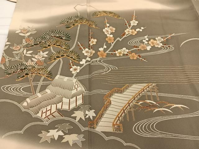 平和屋着物●訪問着　型染め　花尽し　正絹　逸品　AABB0429ph 平和屋着物○訪問着 型染め 花尽し 正絹 逸品 AABB0429ph