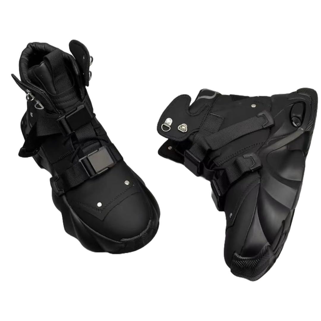 Size:26.5 cm_Color:s197黒 [FleurUneffe] 厚底7cm 身長アップ 27 26.5 CM スニーカー メンズ シークレットシューズ 白スニーカー 白靴 ...