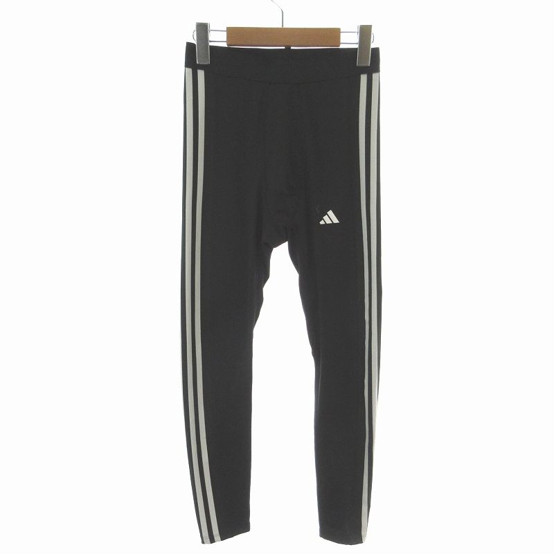 アディダス adidas テックフィットスリーストライプストレーニングロングタイツ インナーウェア アンダーパンツ サイドライン ロゴプリント ...