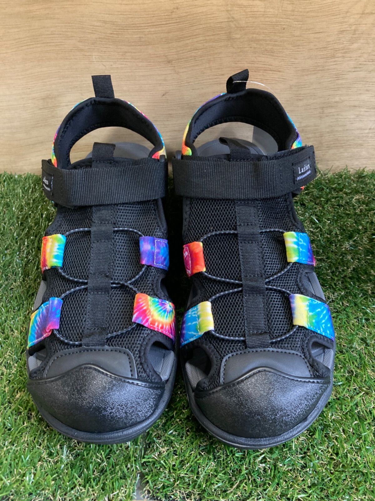 ラーキンス スポーツサンダル LARKINS L-6514 レインボー 25〜27cm メンズ マジック サンダル アウトドア 軽量 つま先隠れる 虹色 25cm 25.5cm 26cm 26 ...