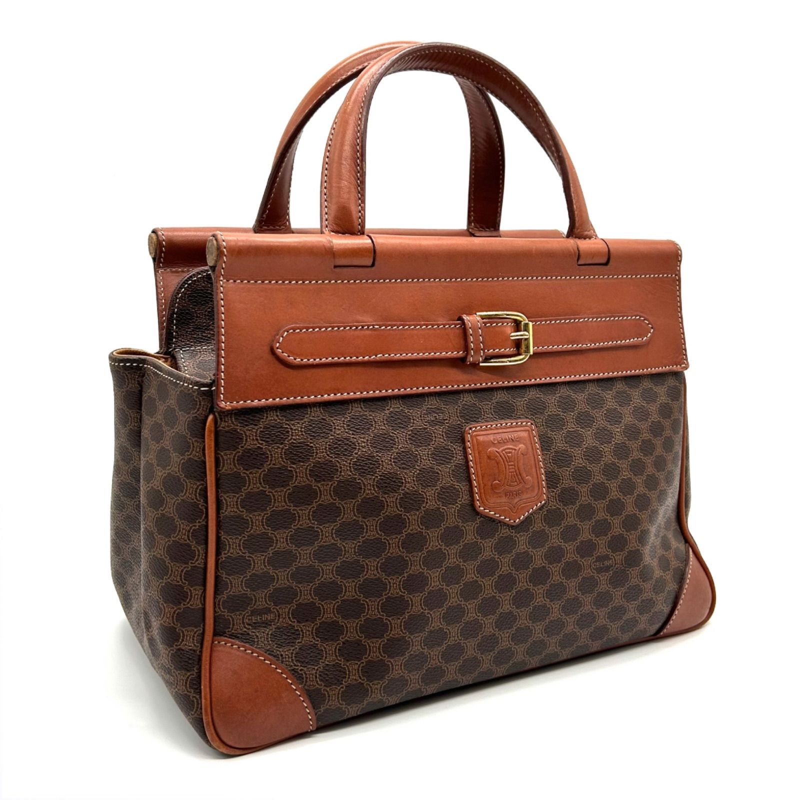 CELINE セリーヌ マカダム ハンドバッグ トリオンフ ゴールド CELINE セリーヌ マカダム ハンドバッグ トリオンフ ゴールド