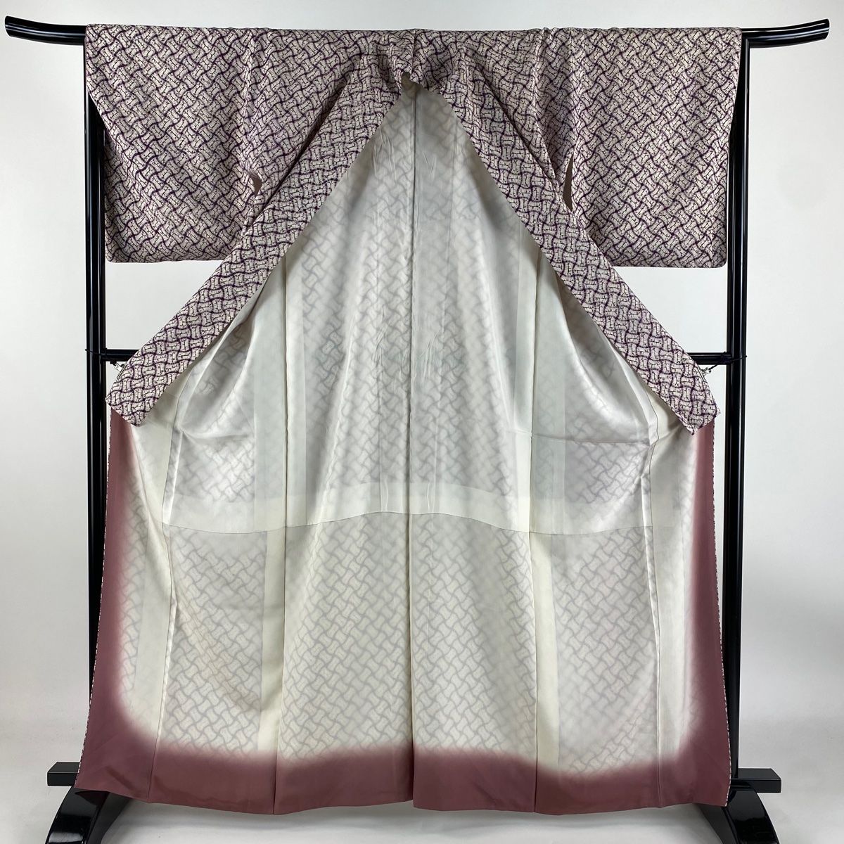 平和屋着物▽上質な小紋 単衣 孔雀花文 正絹 逸品 CAAV3739dy 平和屋