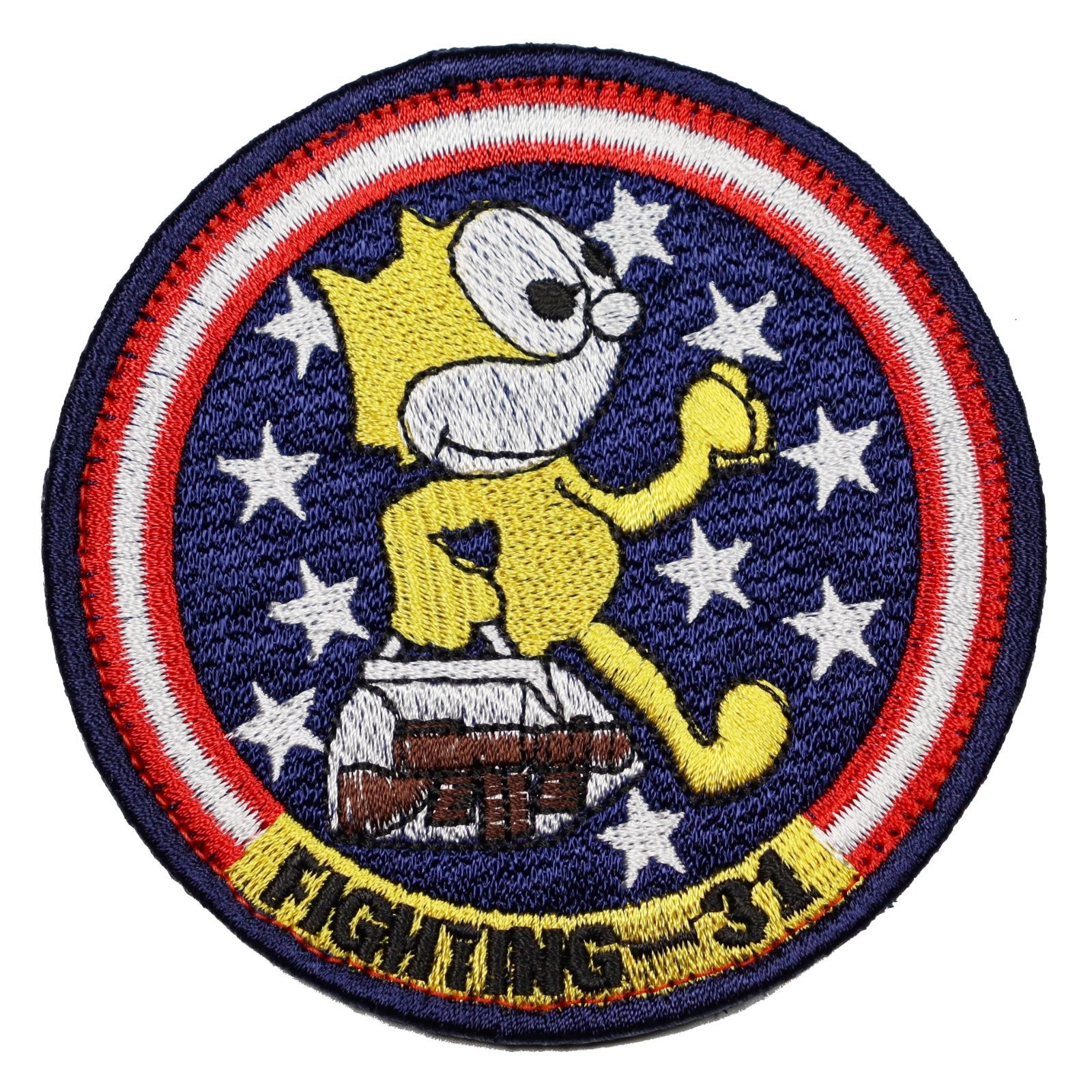 面ファスナー ブラック メス無し WappenCook ミリタリーワッペン 米海軍 戦闘攻撃飛行隊 VFA 31 ガンバック MA1 フライトジャケット ベルクロ マジックテープ - ワッペン ...