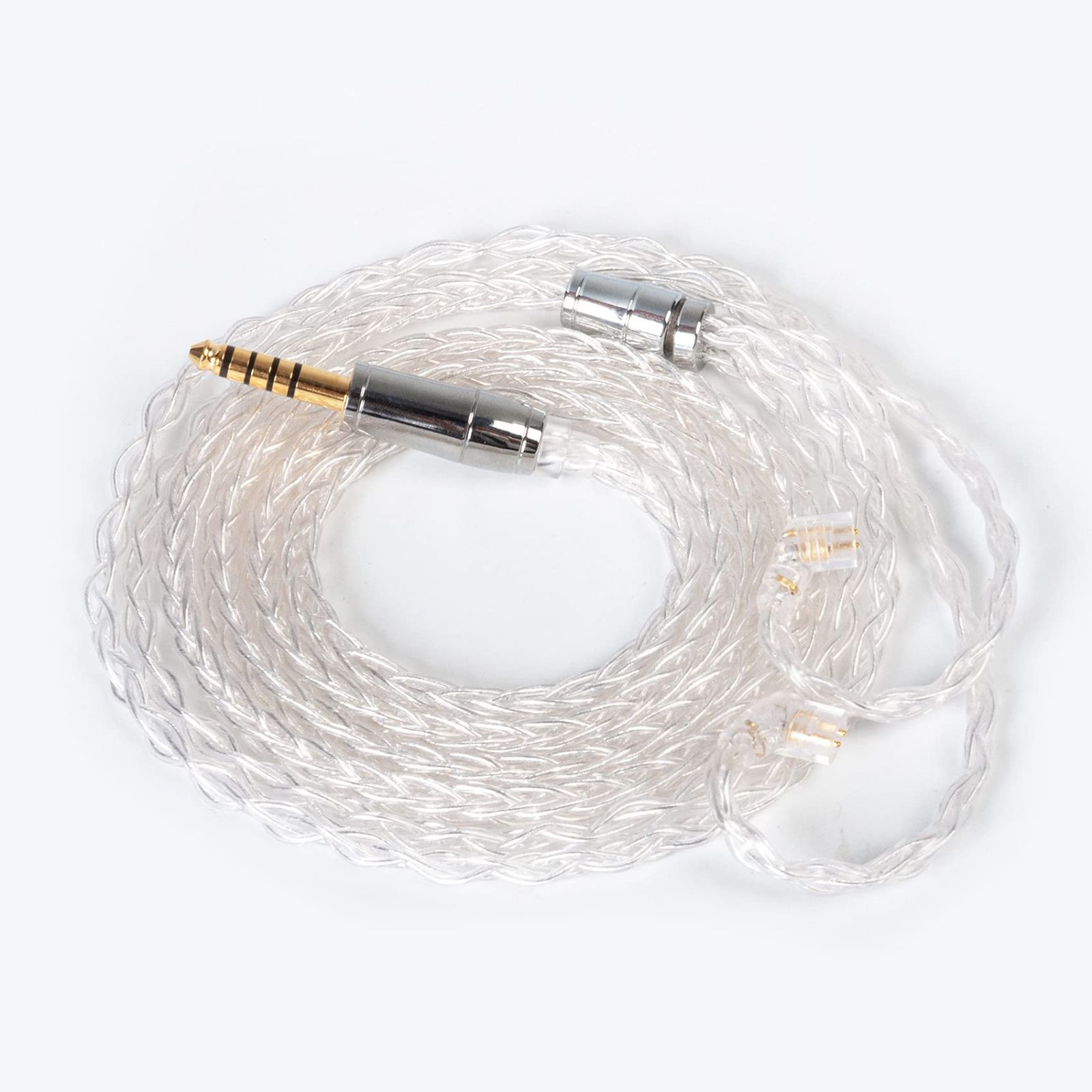 新品 Yinyoo イヤモニ アップグレードケーブル 2pin QDC 4.4mm KBEAR KBX4913 純銀 8芯 ヘッドフォン 交換用ケーブル 5極 99.99%の純銀度バランス ...