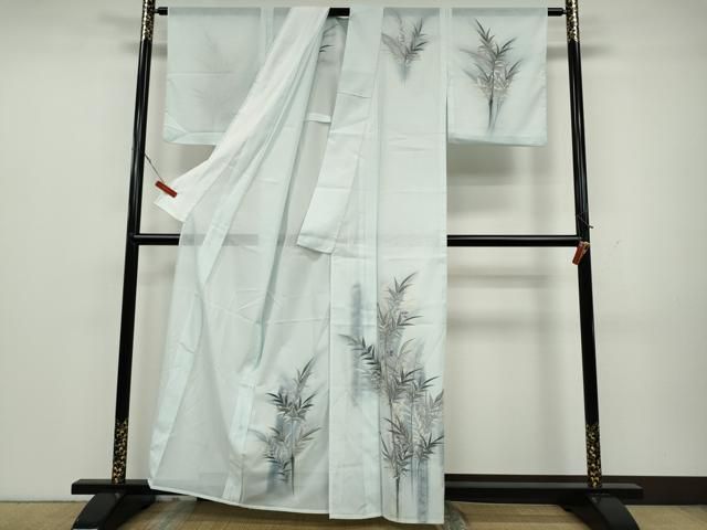 平和屋着物＊夏物 訪問着 絽 手描き 草花文 洗える着物 CAAU4472ut