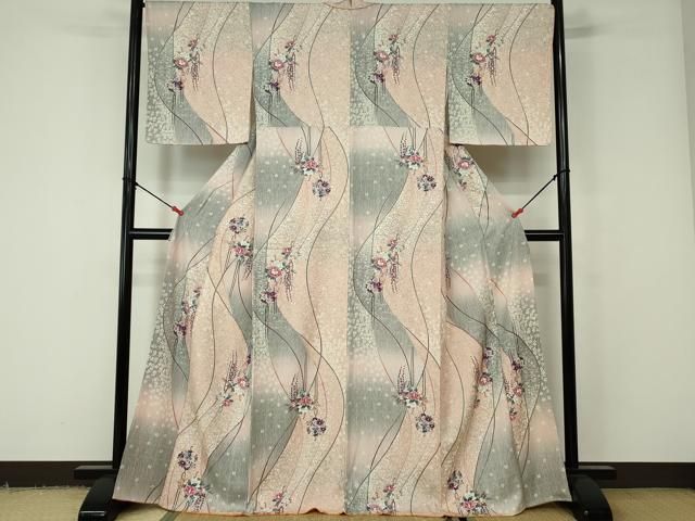 平和屋着物□上質な小紋 枝花文 正絹 逸品 CAAI3463ut