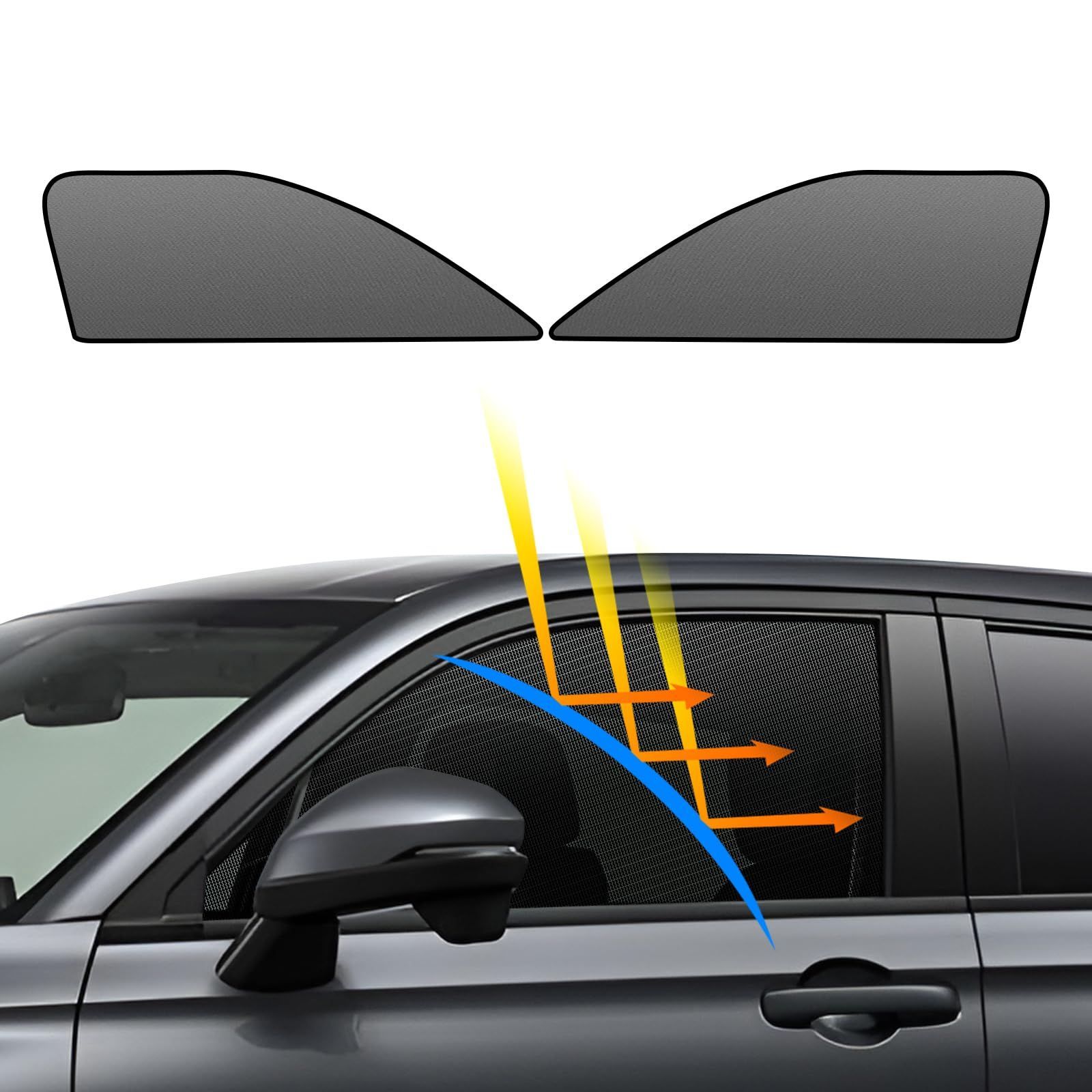 新品 BLUESEATEC ホンダ ヴェゼル RV系 遮光 メッシュカーテン マグネット式 サンシェード サイド用 VEZEL RV3/4/5/6型 R3.4-現行 運転席 助手席 日除け 2 ...