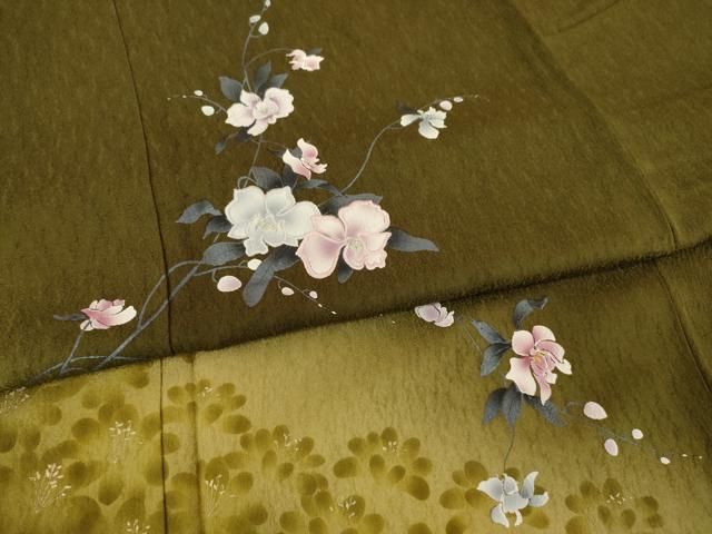 平和屋着物○訪問着 友禅 作家物 峰山 枝花文 正絹 逸品 AAAY8959ph