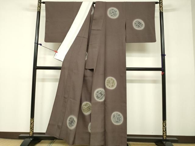 平和屋着物▽本塩沢 単衣 雲重ね文 正絹 逸品 DAAV3131du