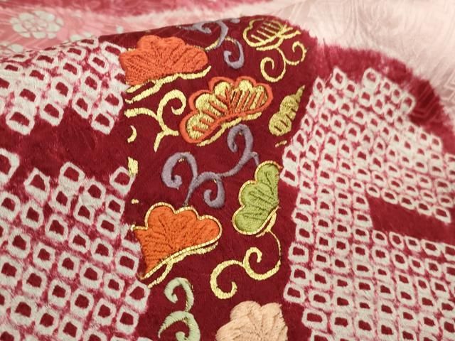 平和屋本店□極上 創業460年・千總 振袖 刺繍 絞り 檜扇花文 金銀彩