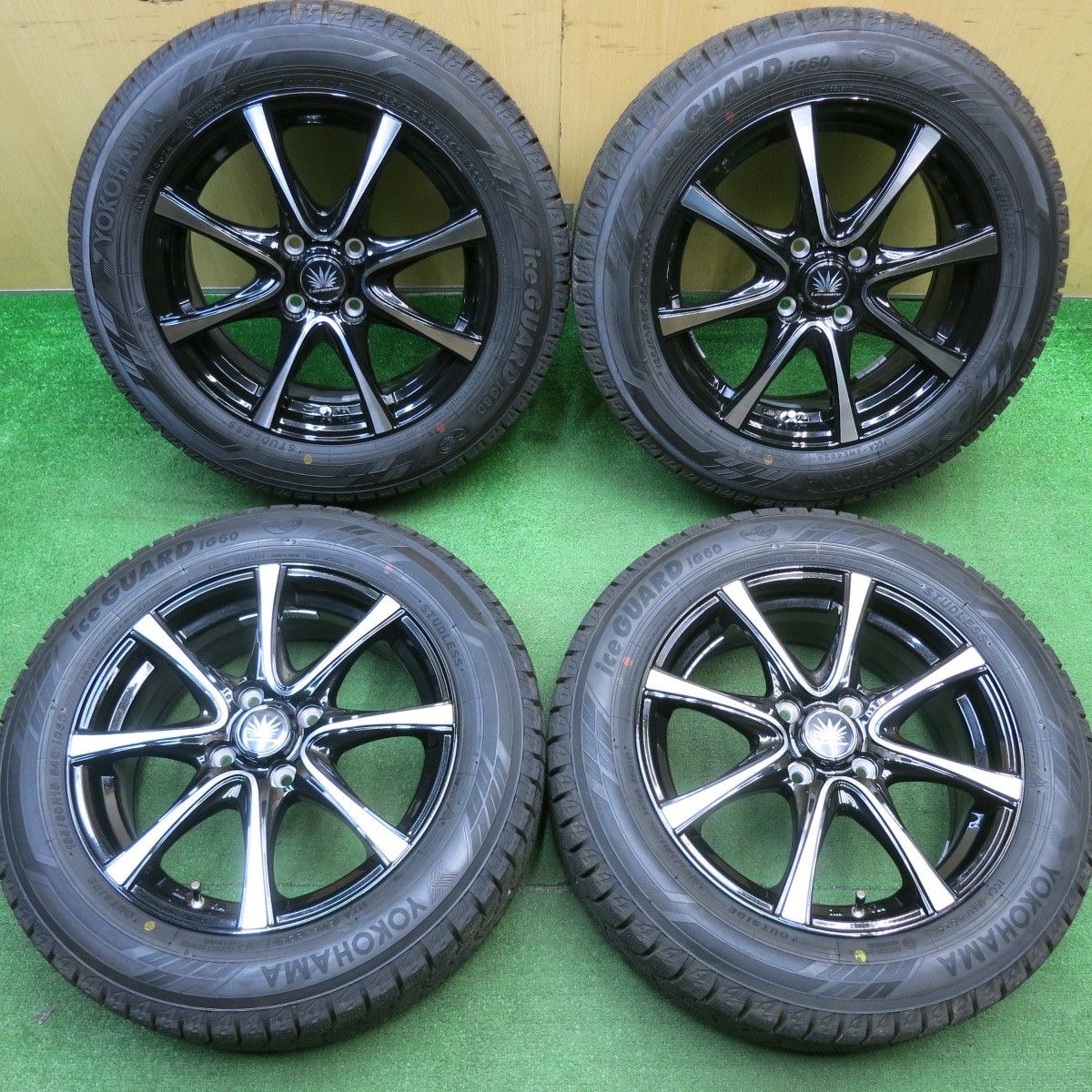 タイヤほぼ未使用！24年！キレイ★Lehrmeister PREMIX AMALFI V Jr 185/60R15 スタッドレス ヨコハマ アイスガード iG60 レアマイスター プレミックス ...