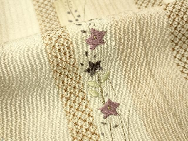 平和屋着物○訪問着 刺繍 草花文 正絹 逸品 AAAY6516zg