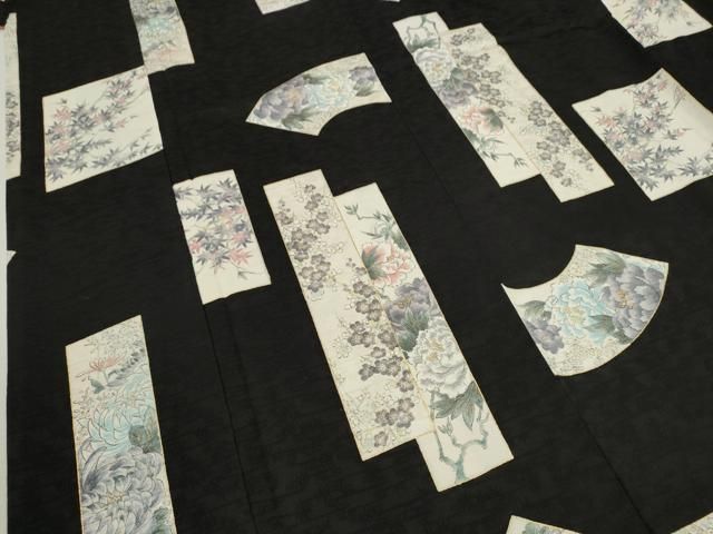 平和屋着物□上質な小紋 手描き 草花文 正絹 逸品 AAAM9071zg