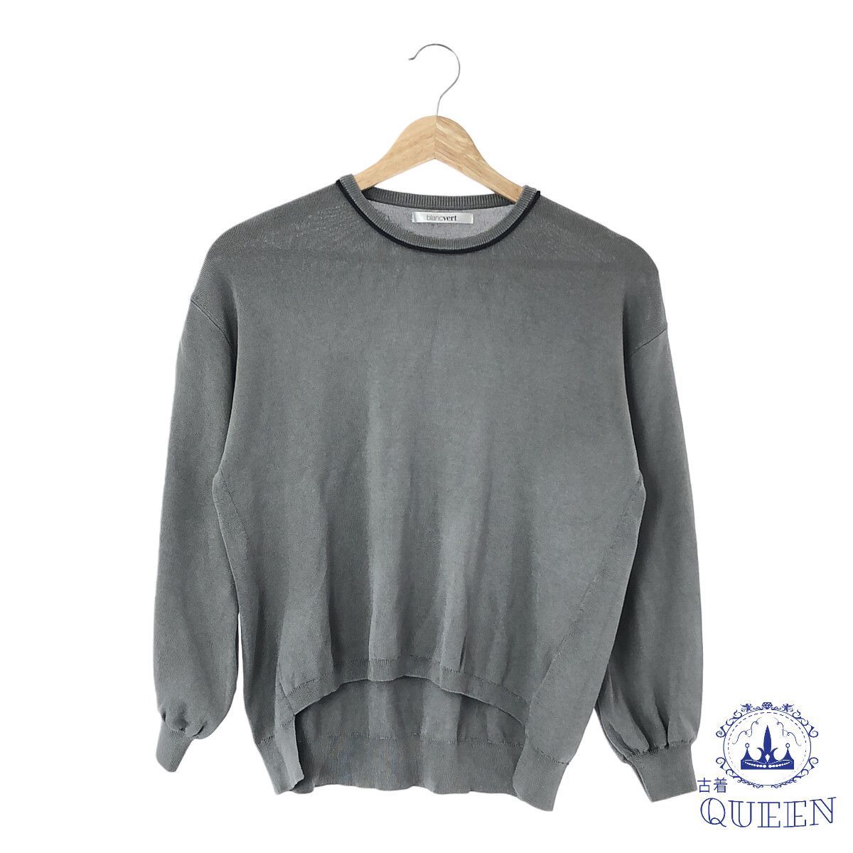 ☆美品☆ blancvert ブランベール トップス トレーナー Uネック ニット シンプル おしゃれ ゆったり 長袖 レディース グレー 38 901-15756 送料無料 古着 - メルカリ