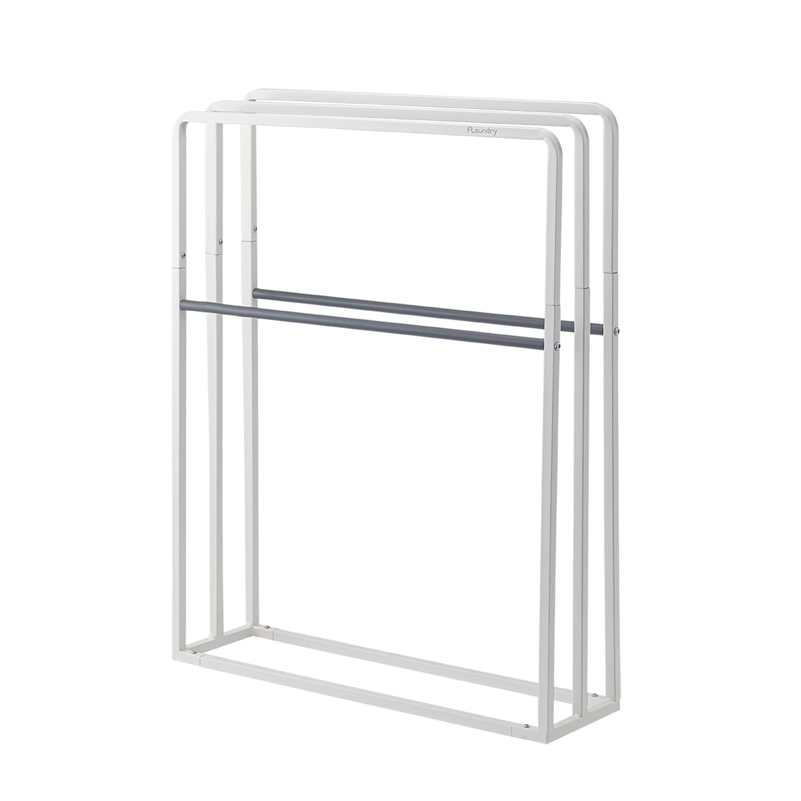 ダイヤ (Daiya) フランドリー FLaundry 横から干せるタオルスタンド コンパクト スリム 物干しスタンド バスタオル バスマット タオルハンガー 物干し ナチュラルホワイト ...