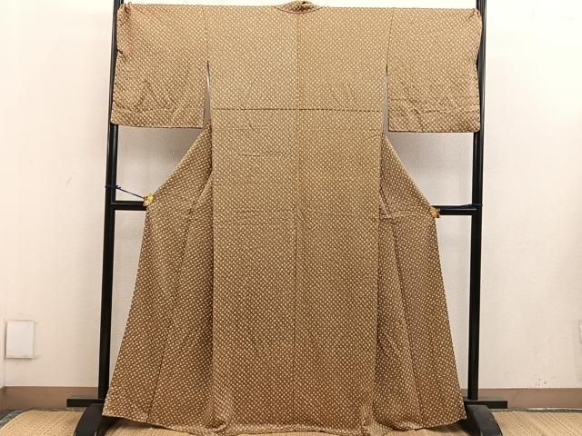 平和屋着物□上質な小紋 総絞り 変わり縞 正絹 逸品 AAAM8322np