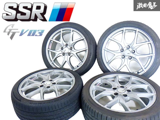 ★即履き可能!!★ SSR GTV03 18インチ 7.5J +43 PCD114.3 5H 5穴 ホイール 4本 1台分 23年タイヤ付き シルビア スカイライン 棚B-8 - メルカリ