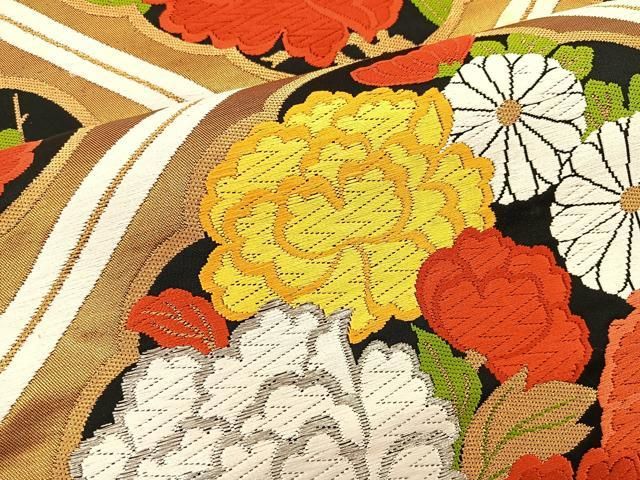 平和屋着物◎六通柄袋帯 唐織 蜀江花文 金銀糸 正絹 逸品